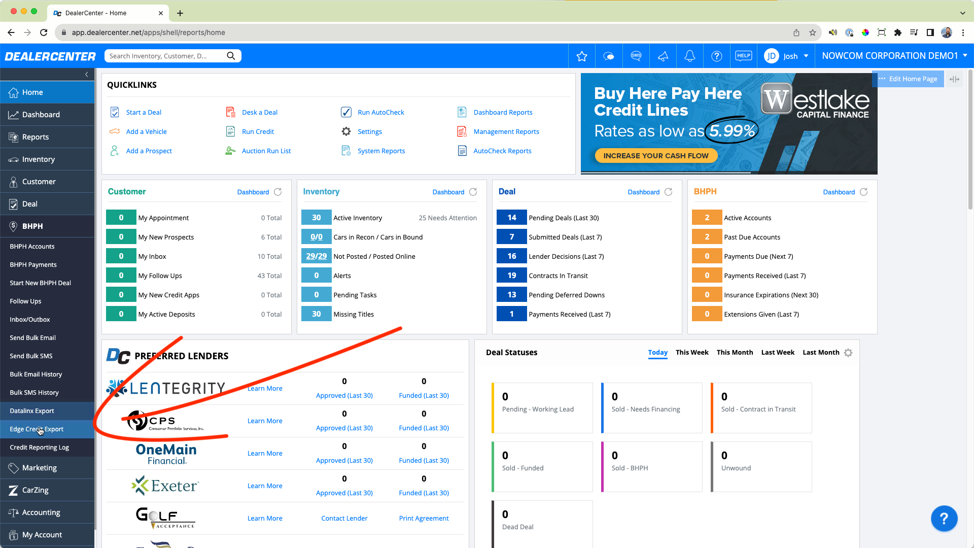 Edge Credit Reporting – DealerCenter Support