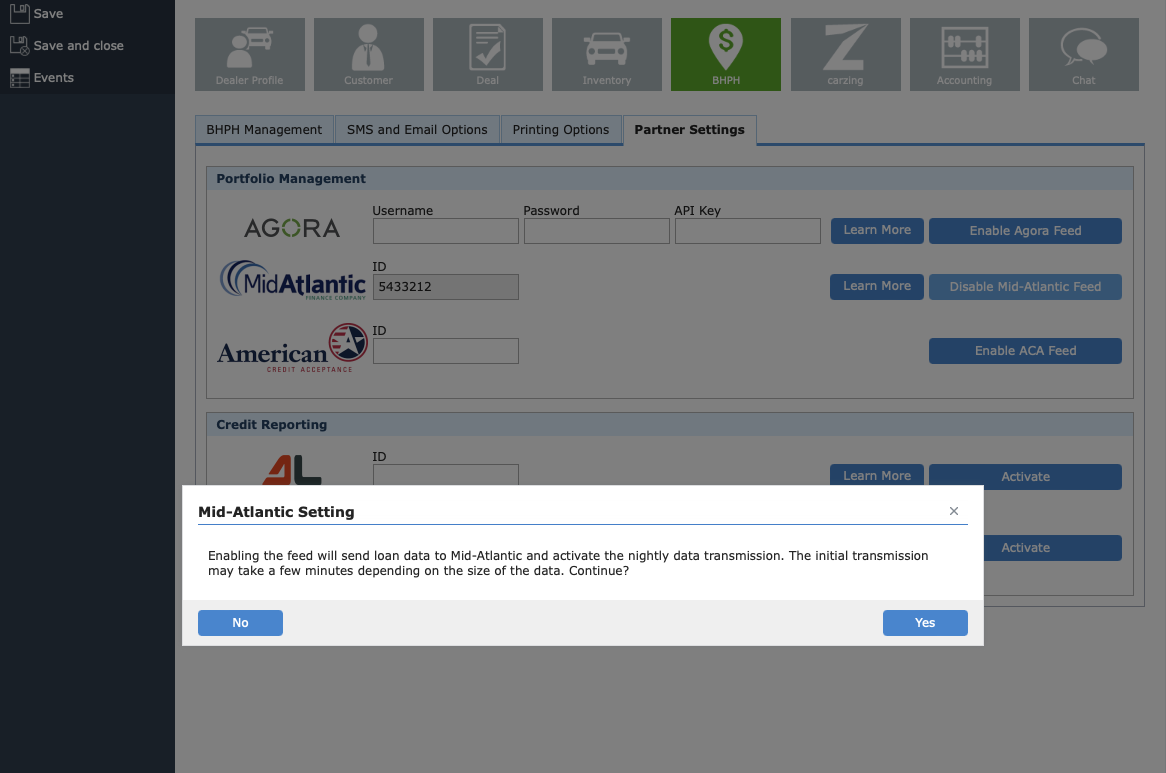MidAtlantic Finance Portfolio Acquisition – DealerCenter Support